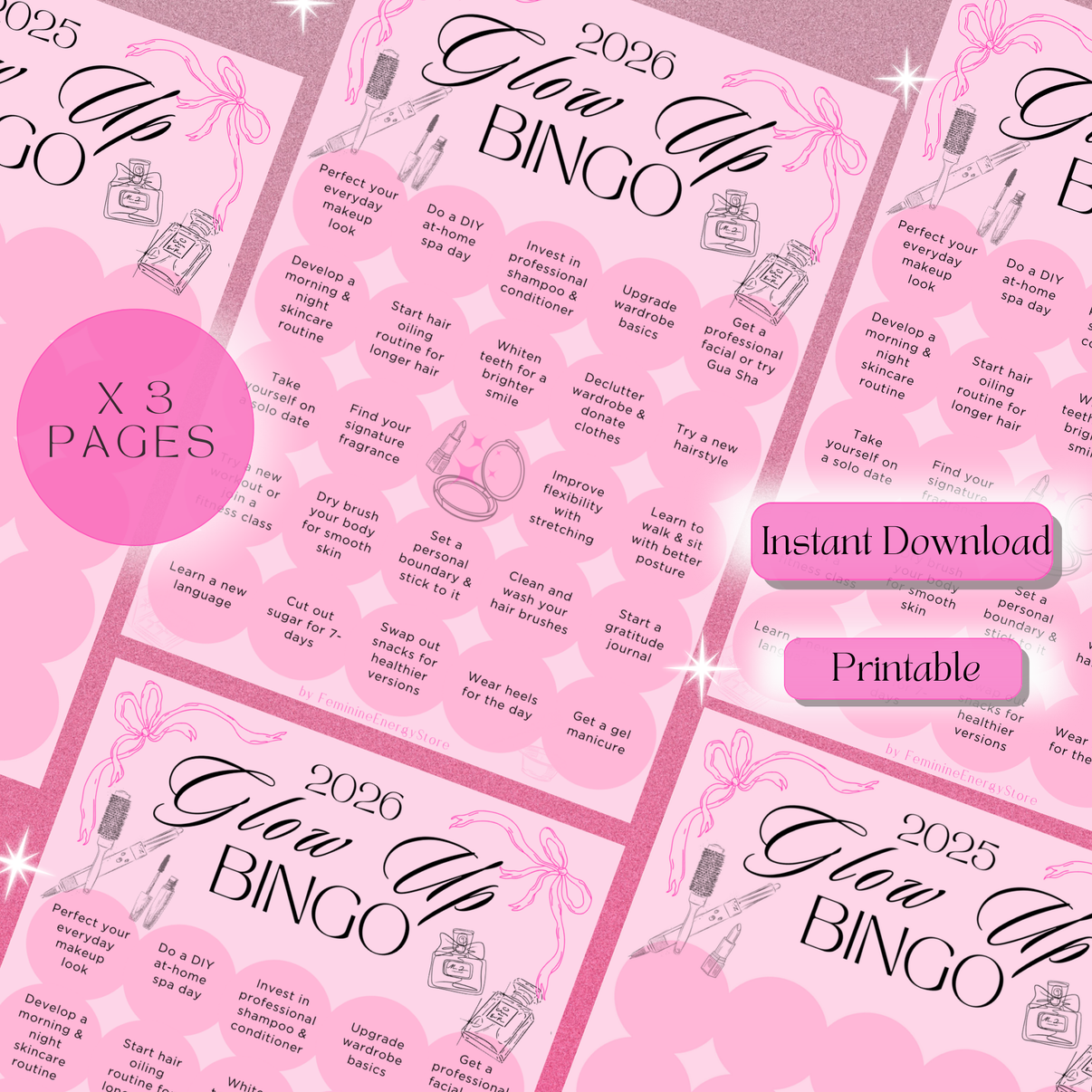 2026 Glow-Up Bingo – Feminine Energy