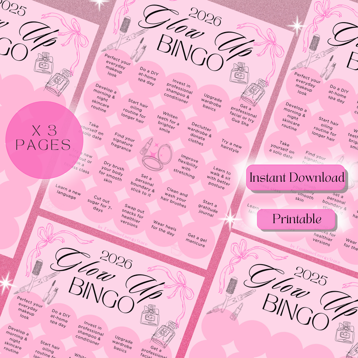 2026 Glow-Up Bingo – Feminine Energy